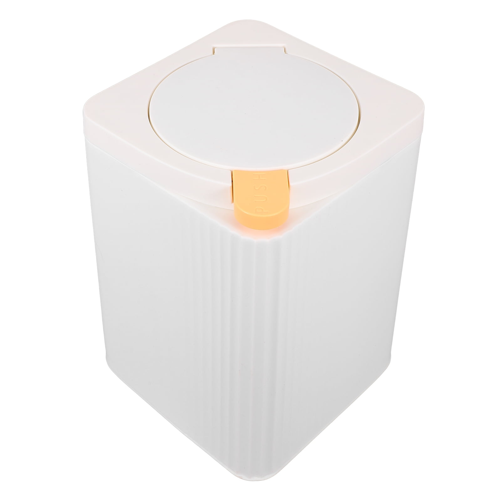 HOMEMAXS White Plastic Trash Can with Lid for Home Use Compact Size 4.5 ...