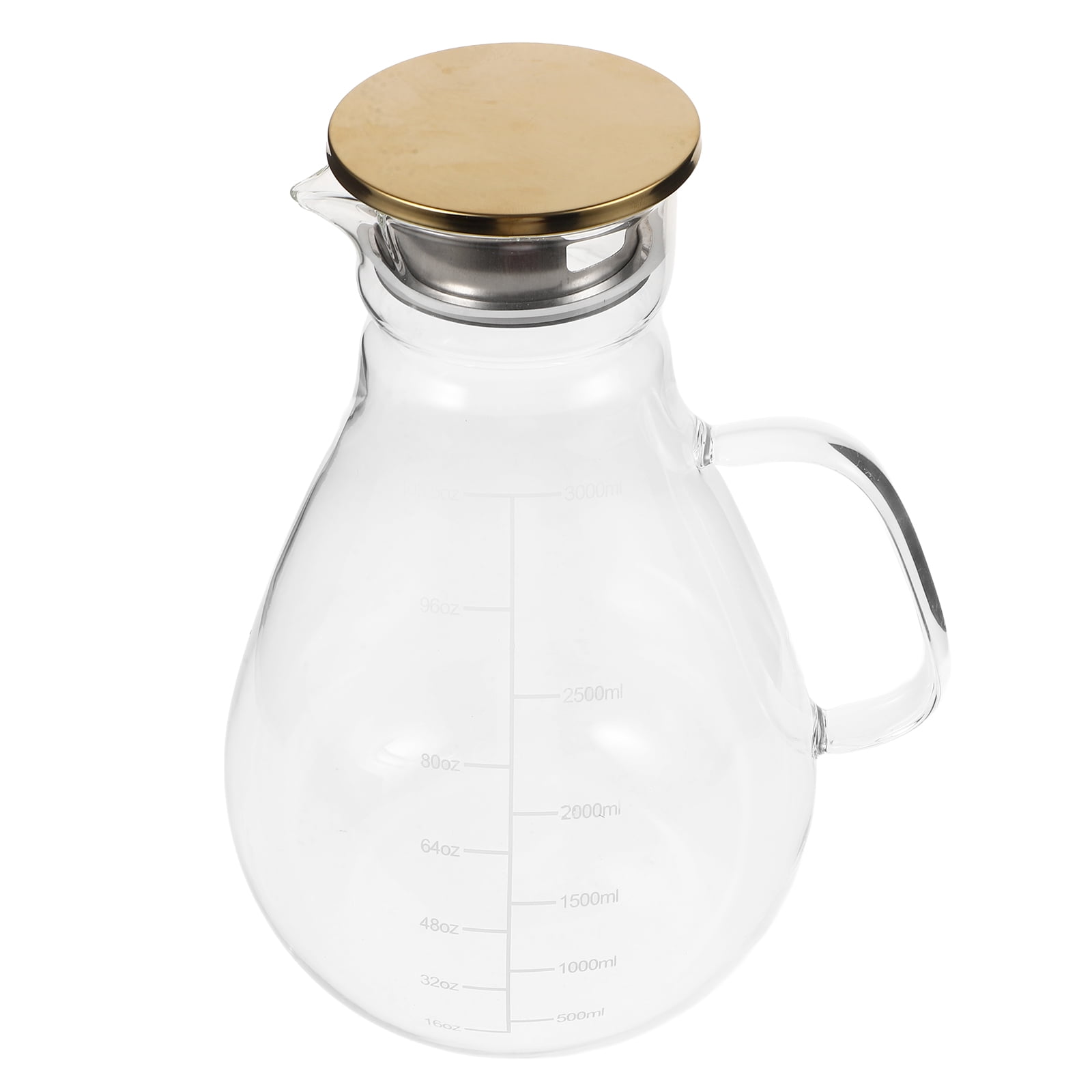 HOMEMAXS Large Glass Pitcher for Cold Drinks with Scale Transparent ...