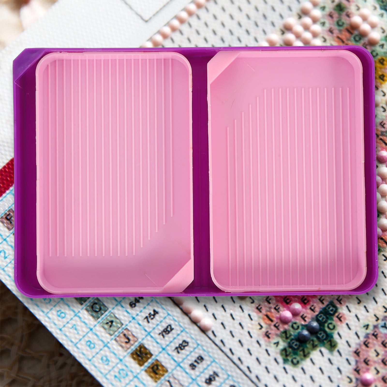 HOMEMAXS Large Rhinestone Sorting Tray Task 17.80X12.20X2.30CM Pink ...