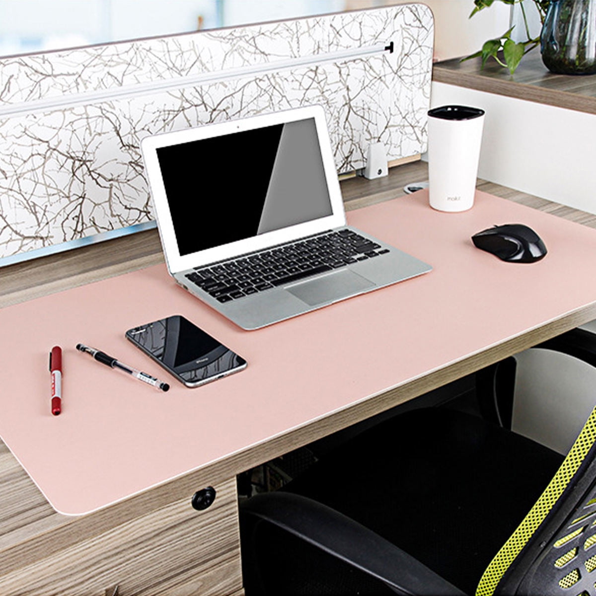 HOMEMAXS Large Size Double-sided Computer Table Mat Pink PU Material ...