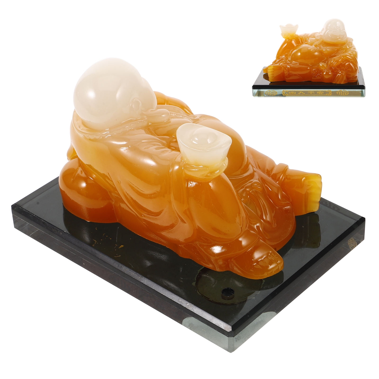 HOMEMAXS Laughing Buddha Car Dashboard Decor - Buddha Figurine Lucky ...