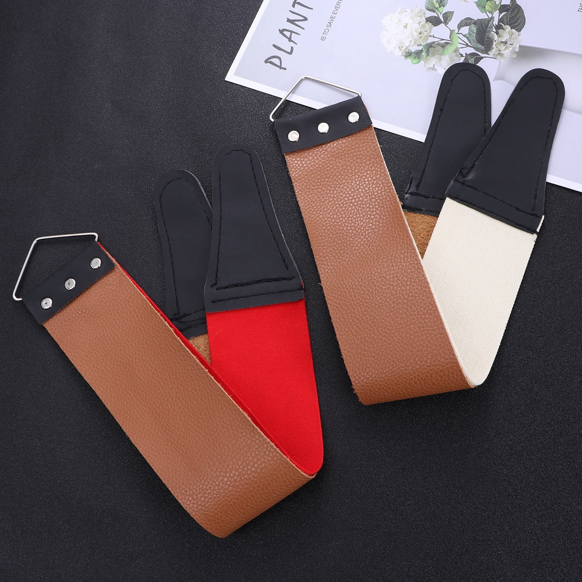 Leather Barber Strop for Sharpening Straight Razors and Knives Assorted ...