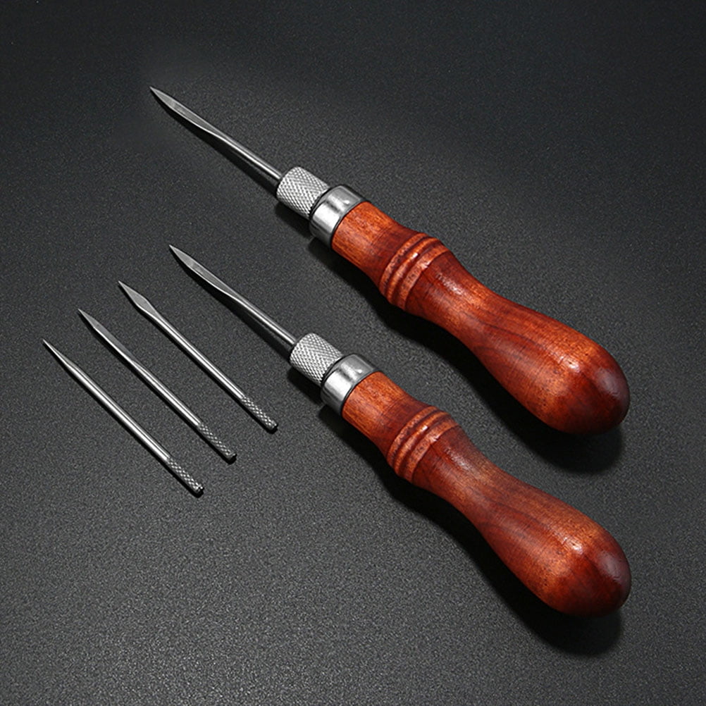 HOMEMAXS Leather Working Kit with Awl and Needles for DIY Repair ...
