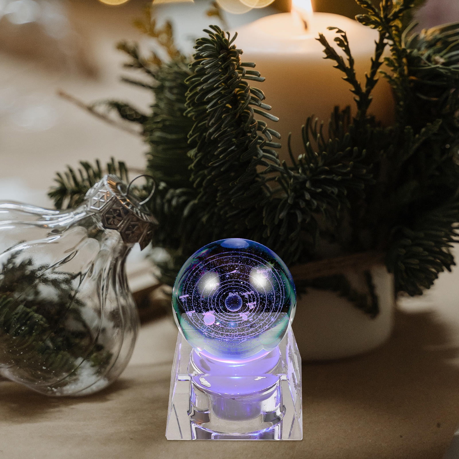 HOMEMAXS Led Light Base 5cm Crystal Ball Stand Rechargeable Artwork ...