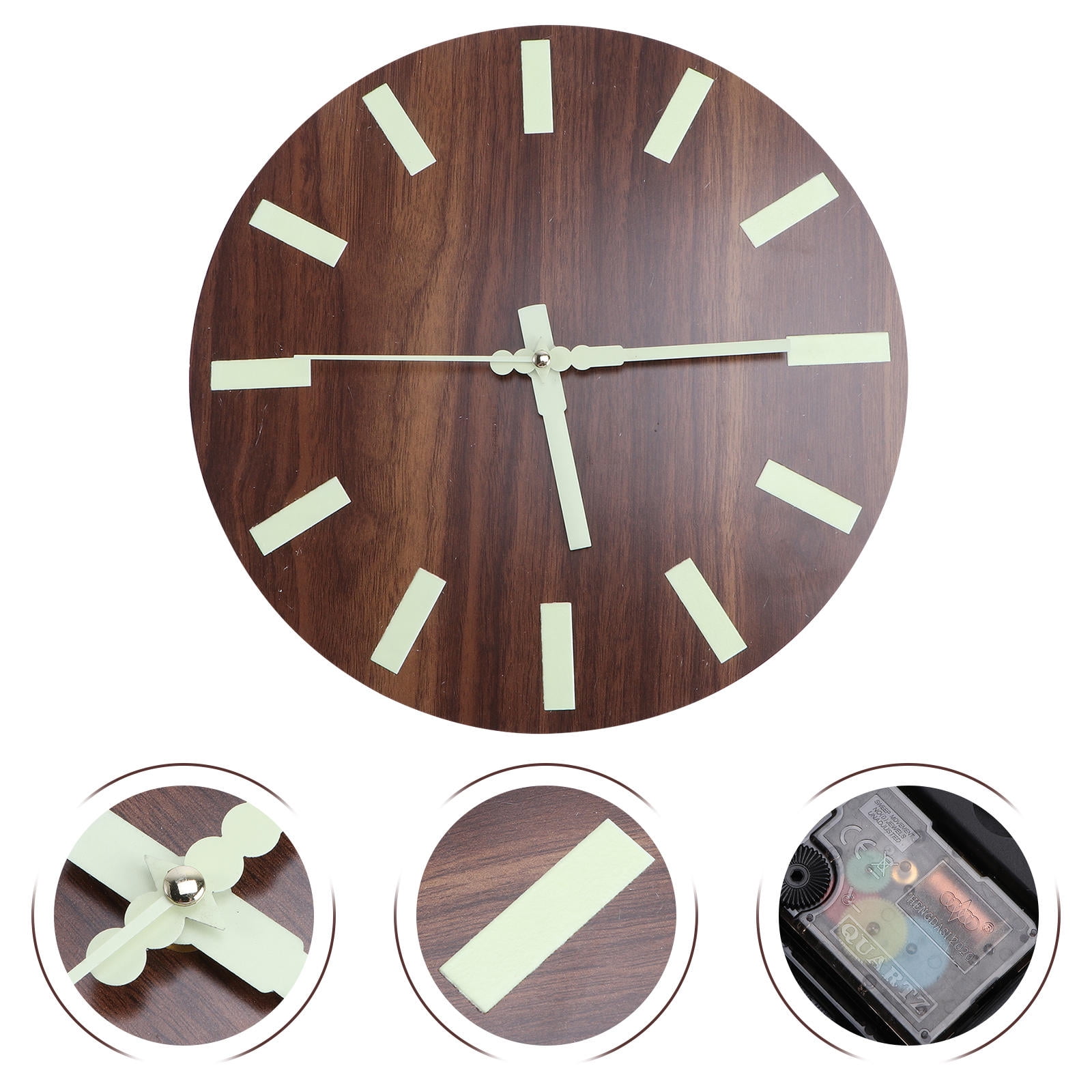 HOMEMAXS Light Brown Wood Home Hanging Clock Simple Design for ...