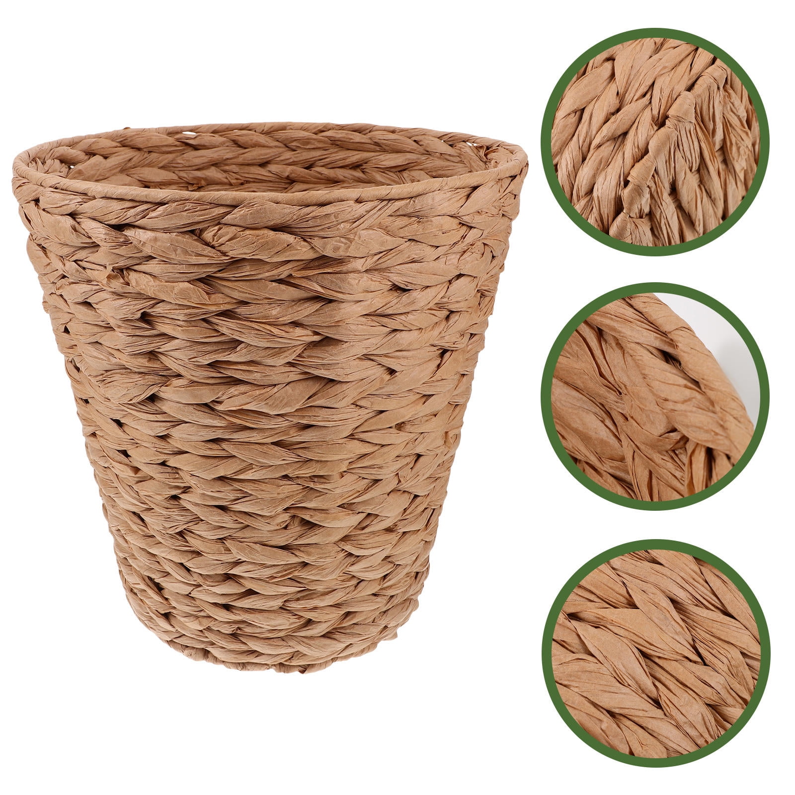 Minkissy Handmade Woven Storage Basket Light Brown 1Pack 10.6x10.6x10 ...