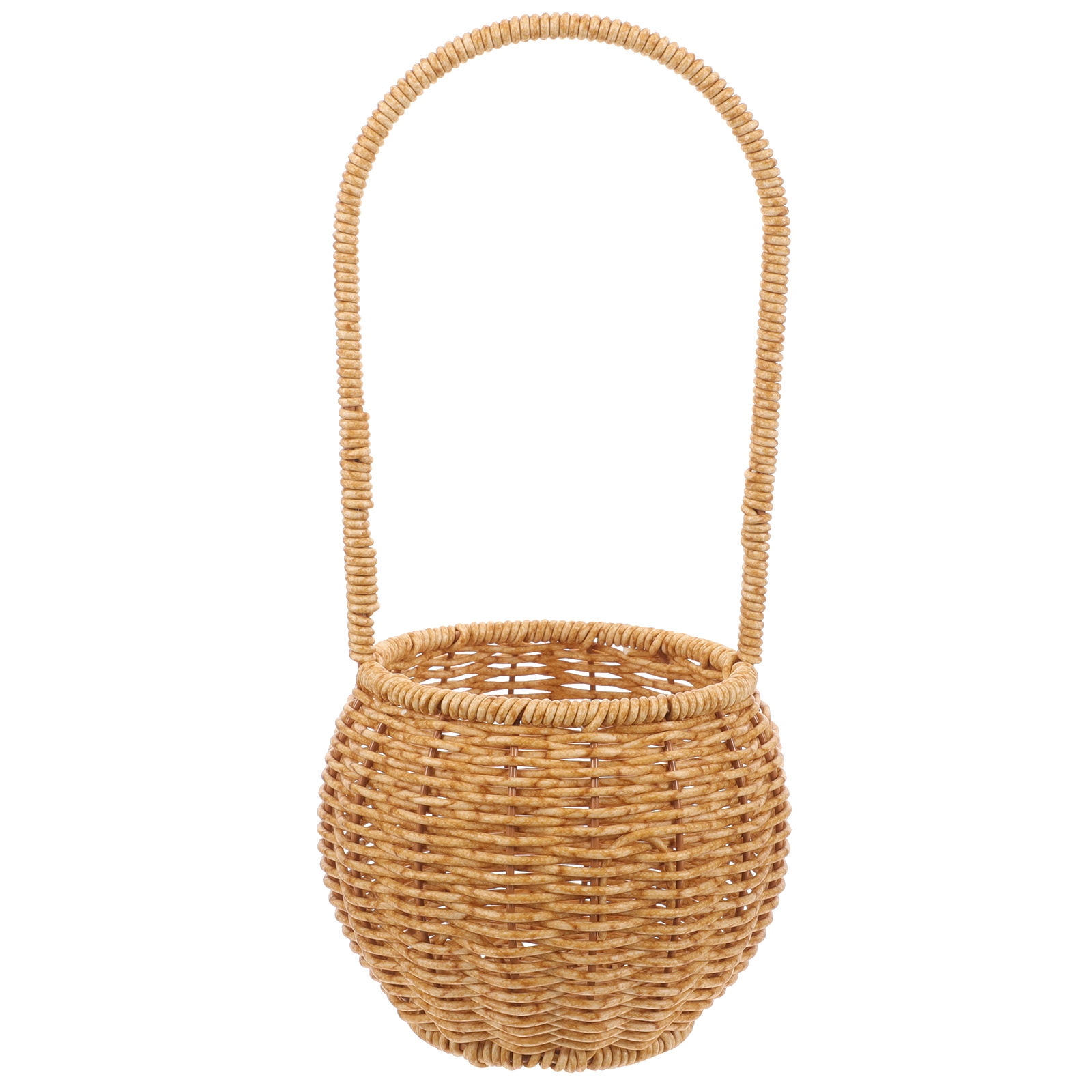 HOMEMAXS Light Brown Woven Storage Basket with Handle for Versatile Use ...