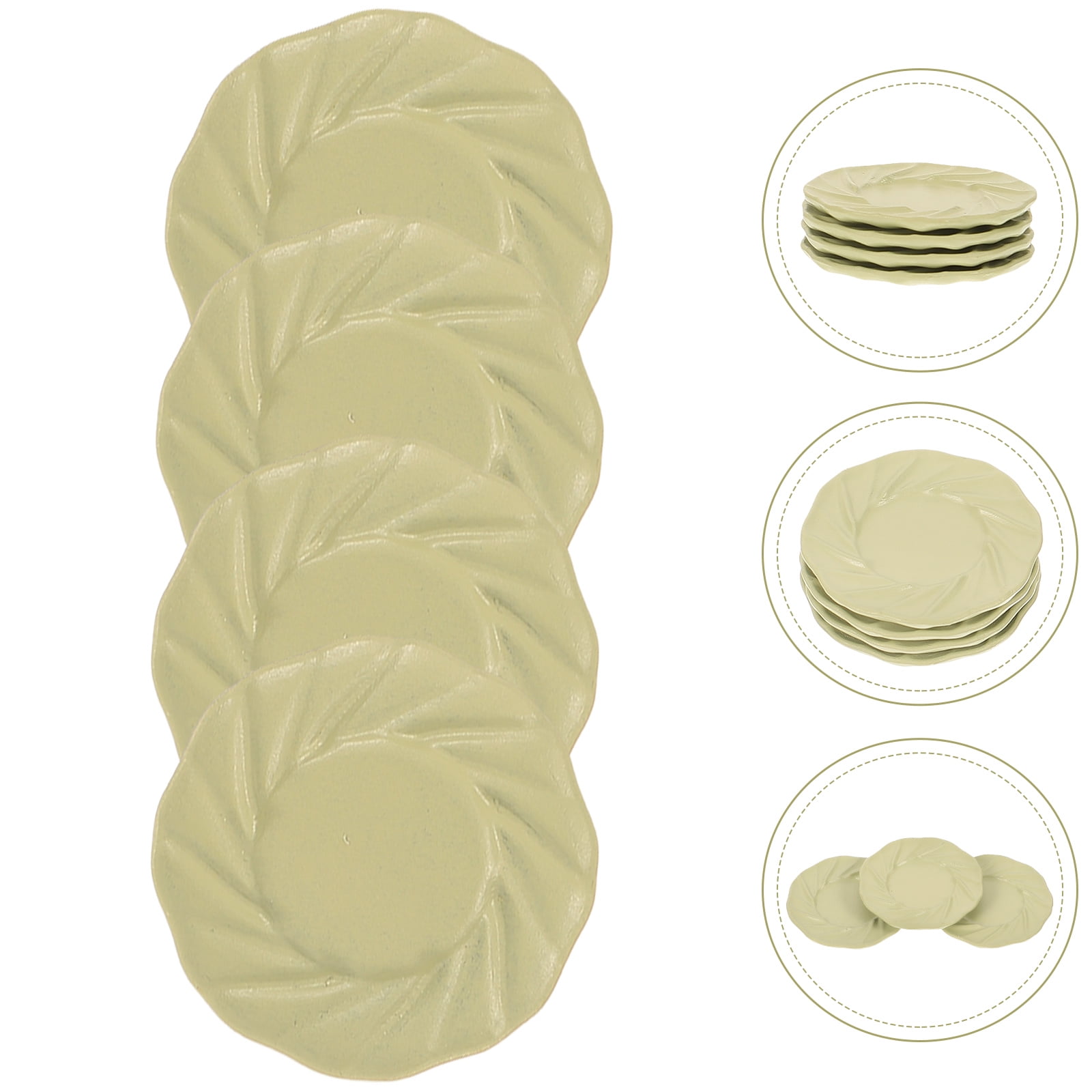 HOMEMAXS Light Green Mini Food Plate for Decor Plastic Material Adds ...