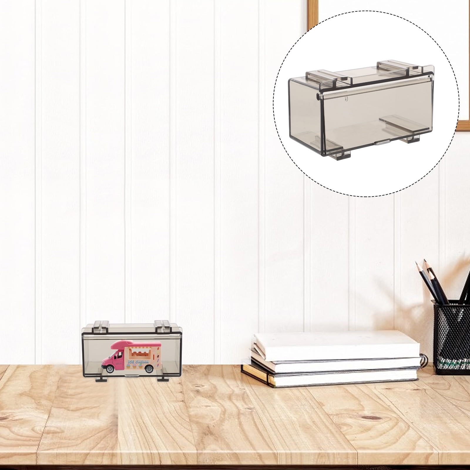 HOMEMAXS Light Grey Plastic Storage Rack for 1:64 Scale Car Models with ...