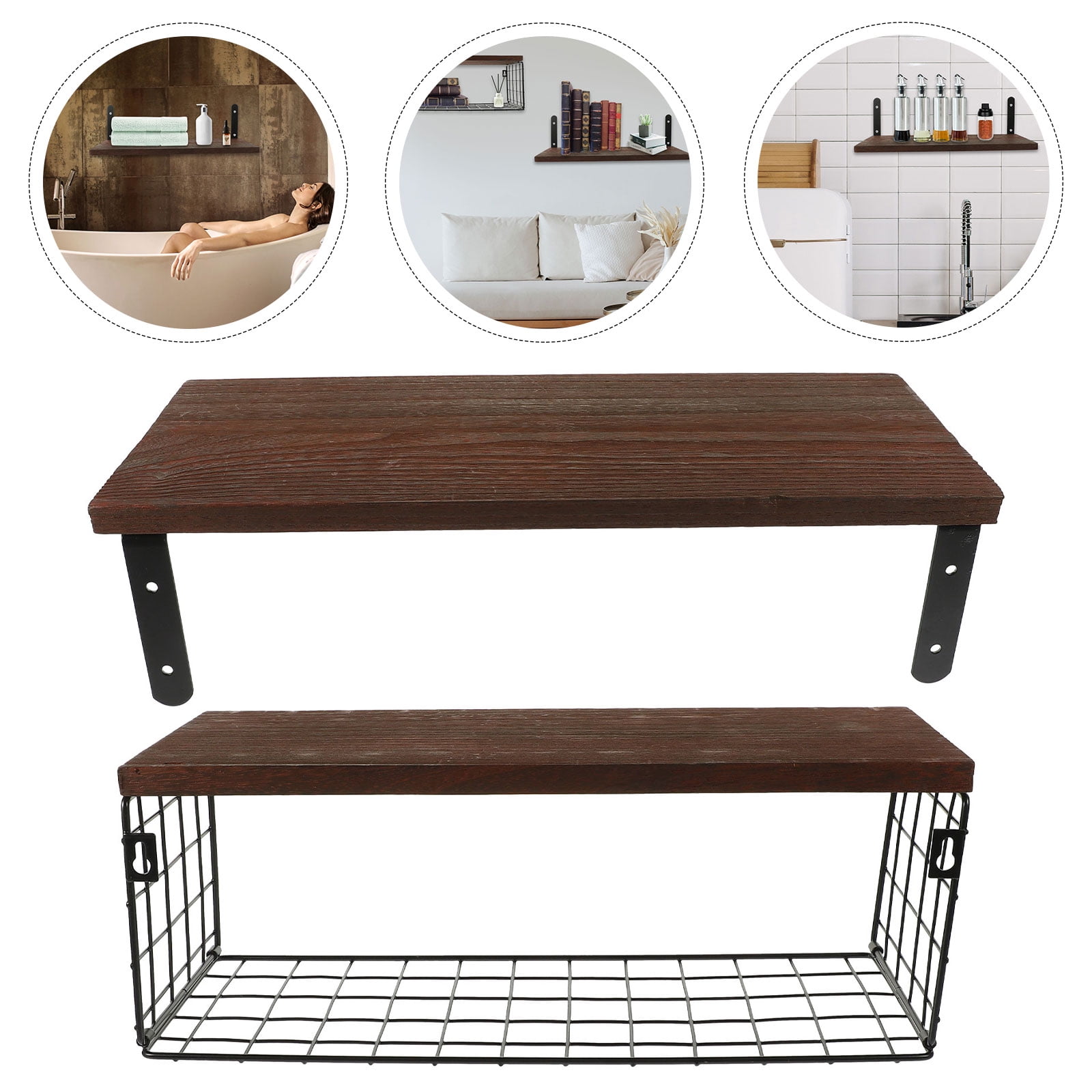 HOMEMAXS Living Room Storage -mounted Floating Shelf Fixtures Clear ...