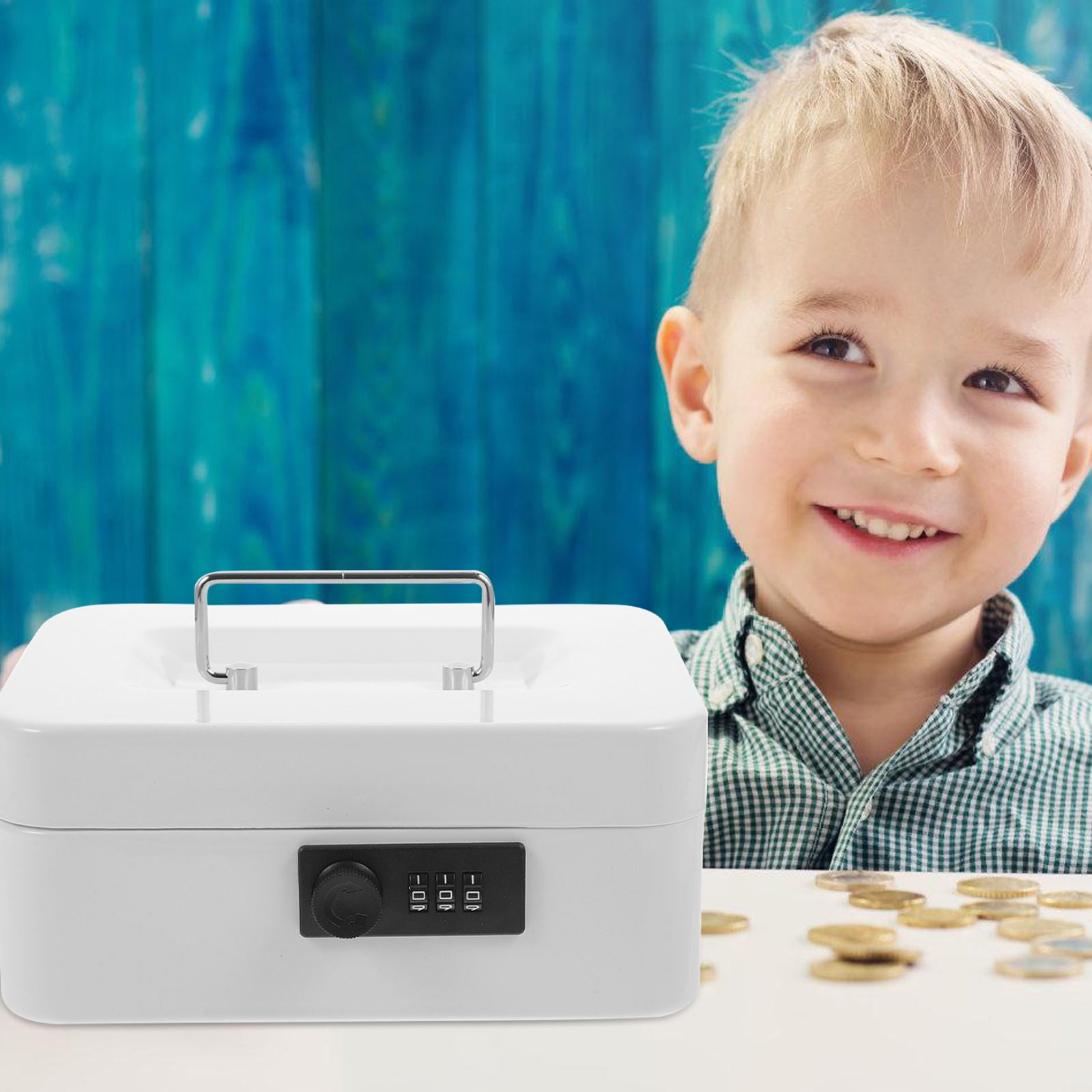 HOMEMAXS Locking Cash Box with Lock Money Box Decorative Storage Box ...