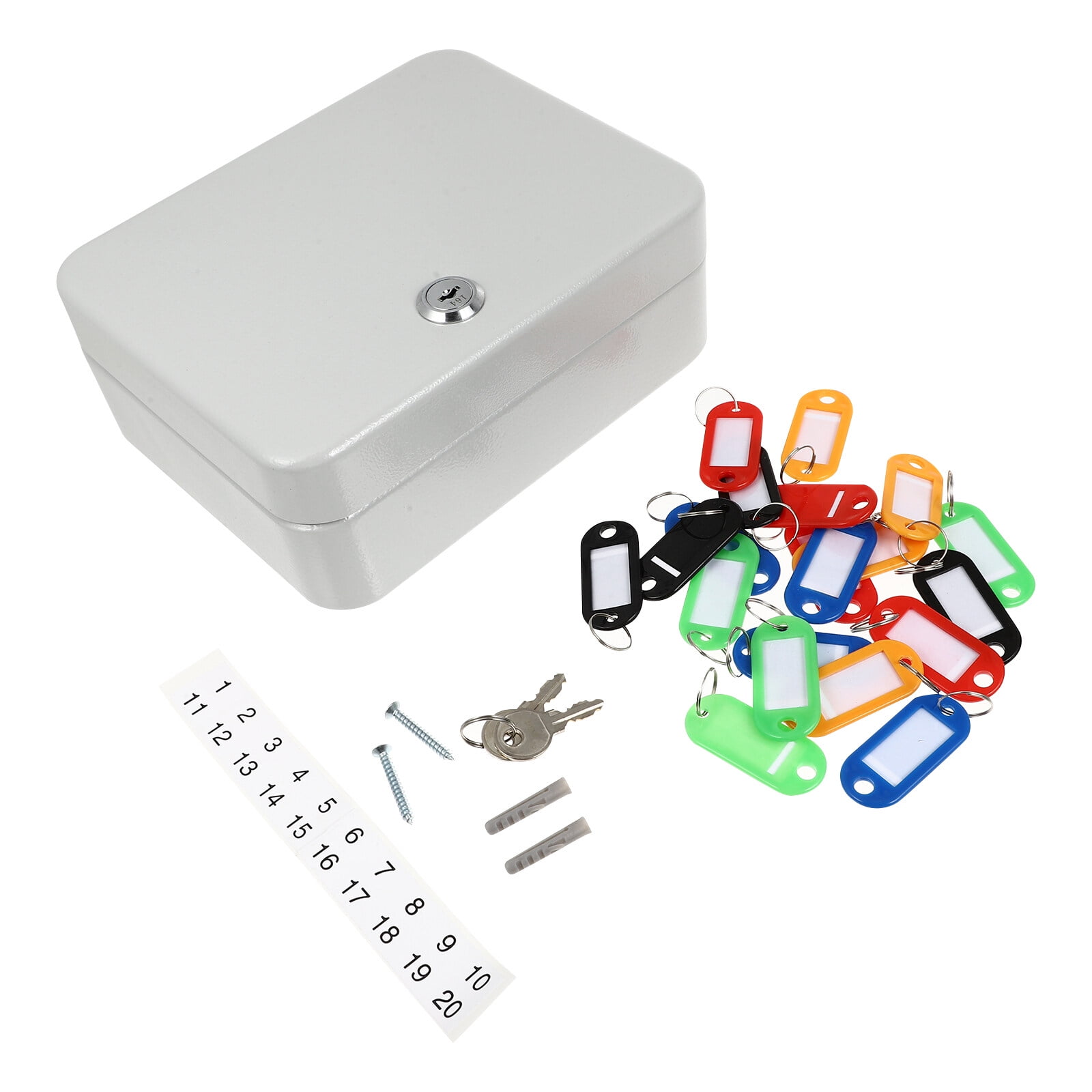 Wall Mount Key Storage Box for Organization White Steel Secure Key ...