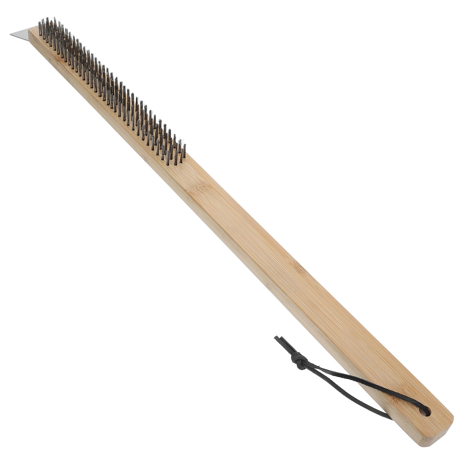 HOMEMAXS Long Pizza Stone Brush with Scraper 22.79in Grill Cleaning ...