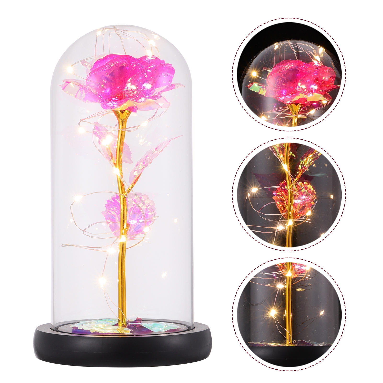 HOMEMAXS Luminous Preserved Fresh Flower Rose LED Light Simulation ...