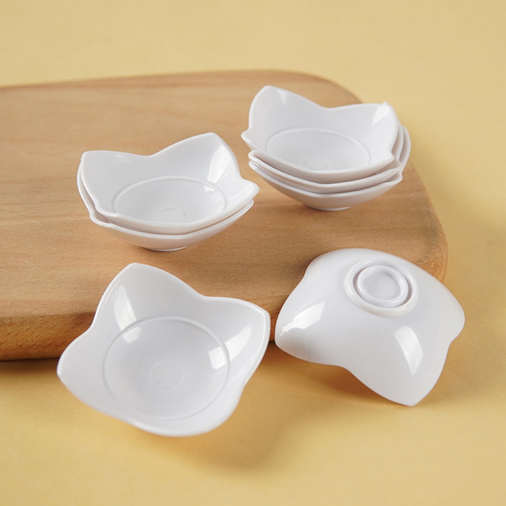 CRAFTHROU Snack Bowls Miniatures Snack Plates White ABS 12pcs - Walmart.com