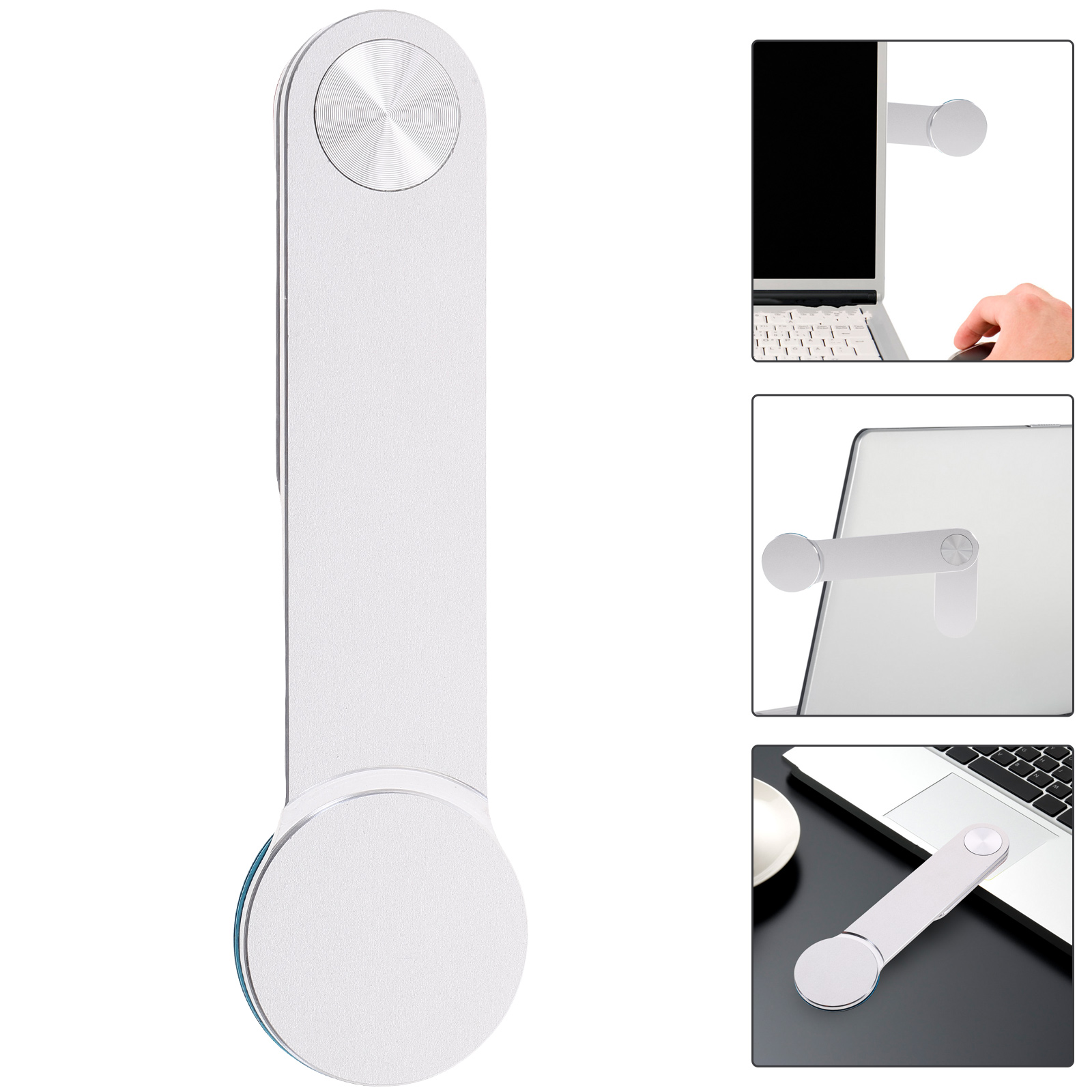 HOMEMAXS Magnetic Car Computer Mount Silver Aluminum Alloy 360-Degree ...