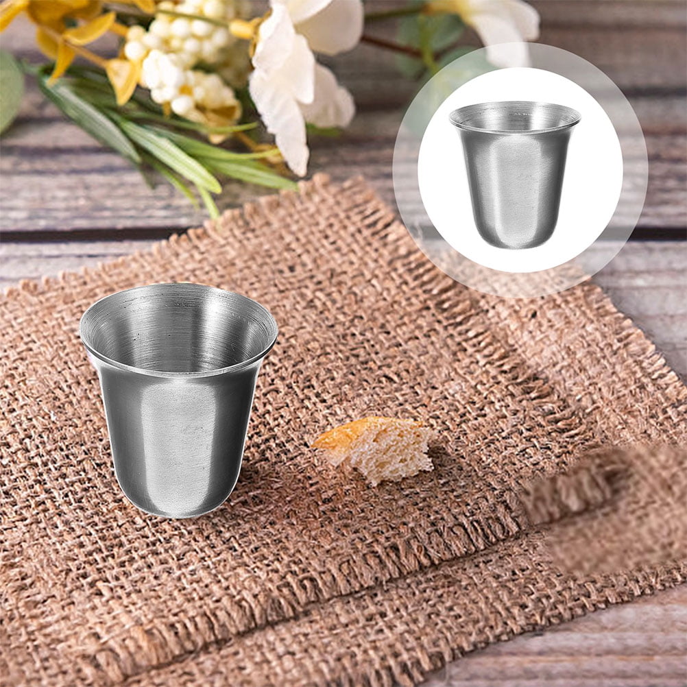 HOMEMAXS Masteelf 2pcs Religious Communion Cup Stackable Reusable Metal ...