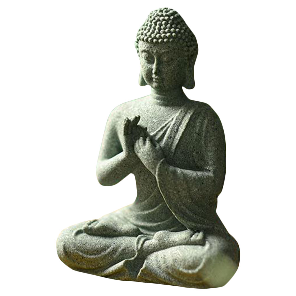 STRANDCHIC Grey Sandstone Buddha Statue Aquarium Decorative Figurine ...