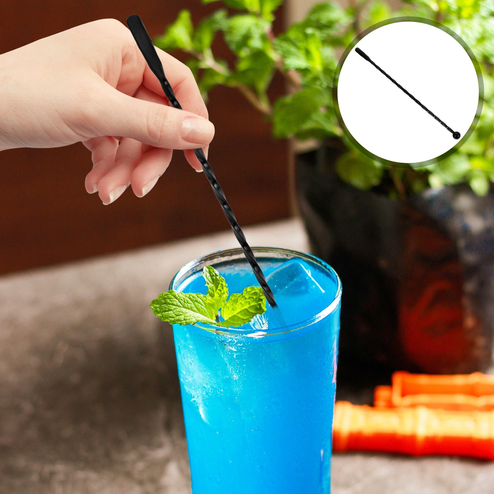 HOMEMAXS Metal Mixing Stick Beverage Stirring Rod Stainless Steel ...