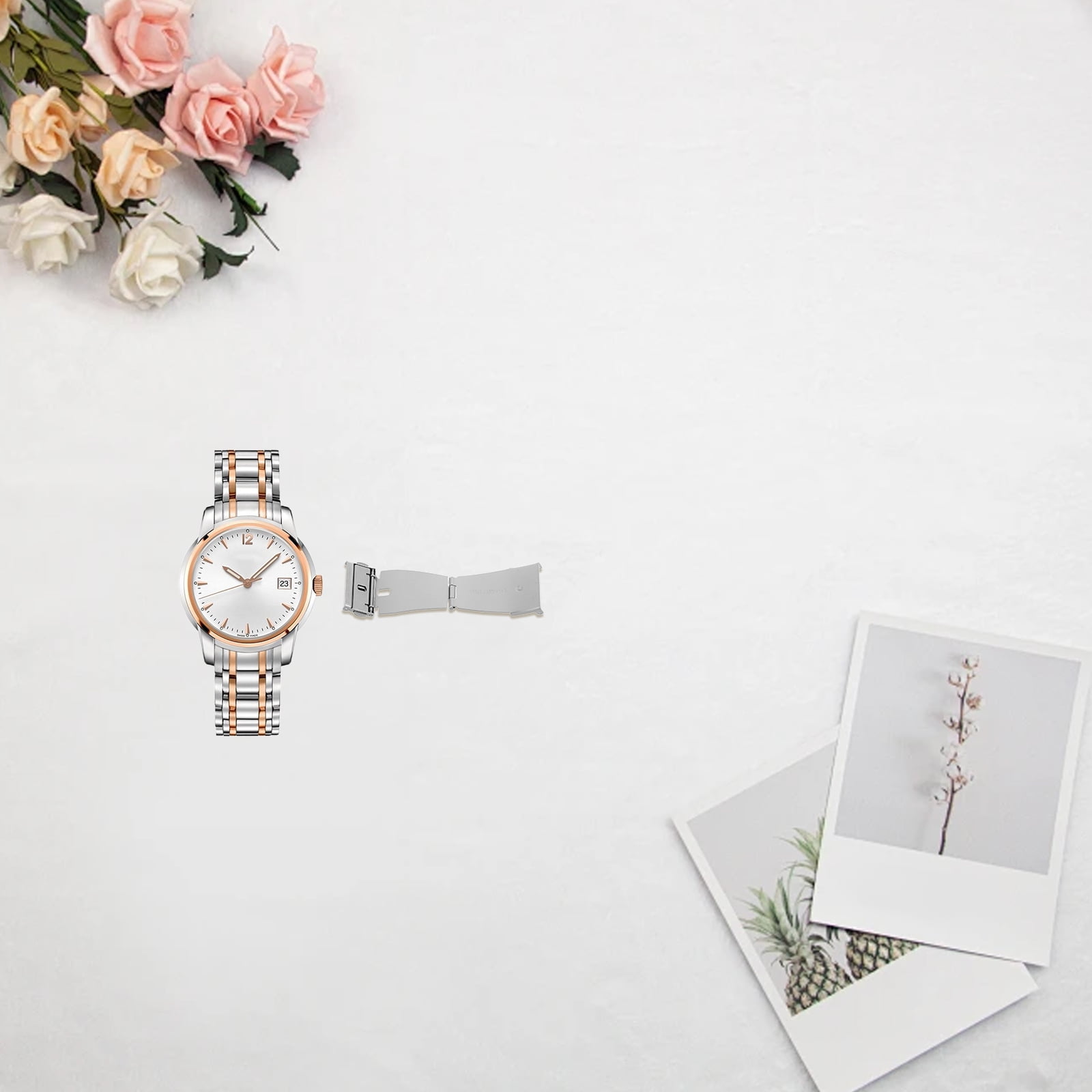 HOMEMAXS Metal Watch Band With Butterfly Folding Clasp Universal ...