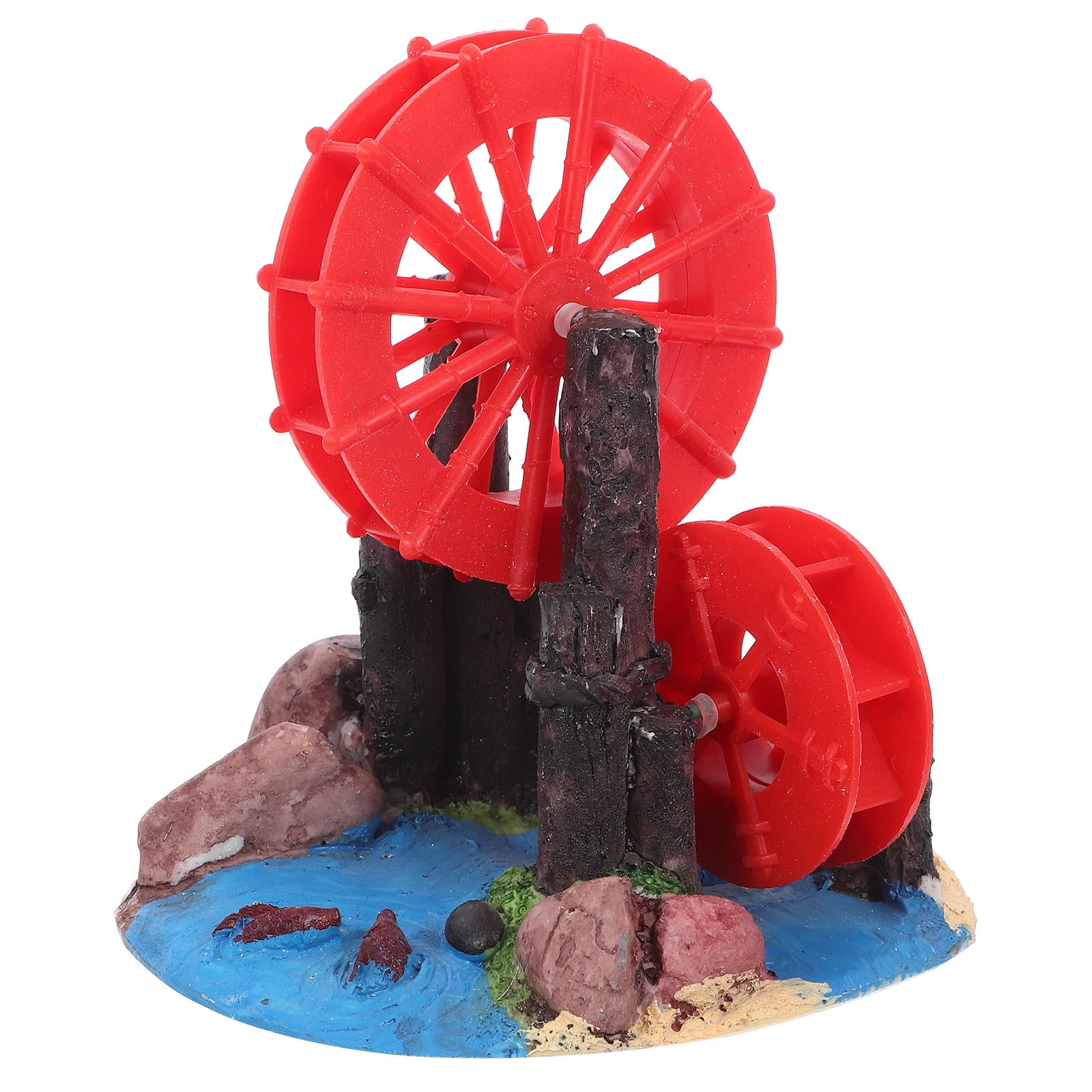 HOMEMAXS Micro Water Wheel Decor for Fish Tank Artificial Rockery Wheel ...