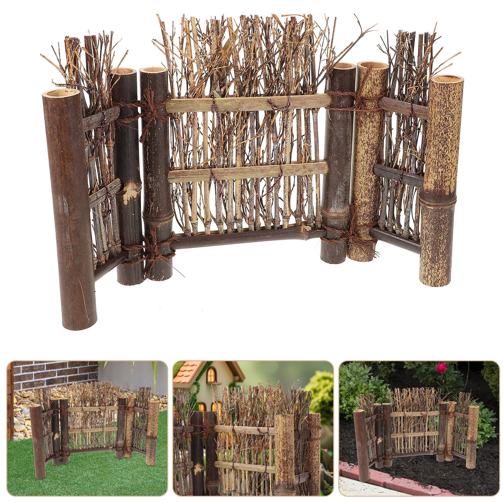 HOMEMAXS Mini Bamboo Fence Miniature Fence Prop For Micro Landscape ...