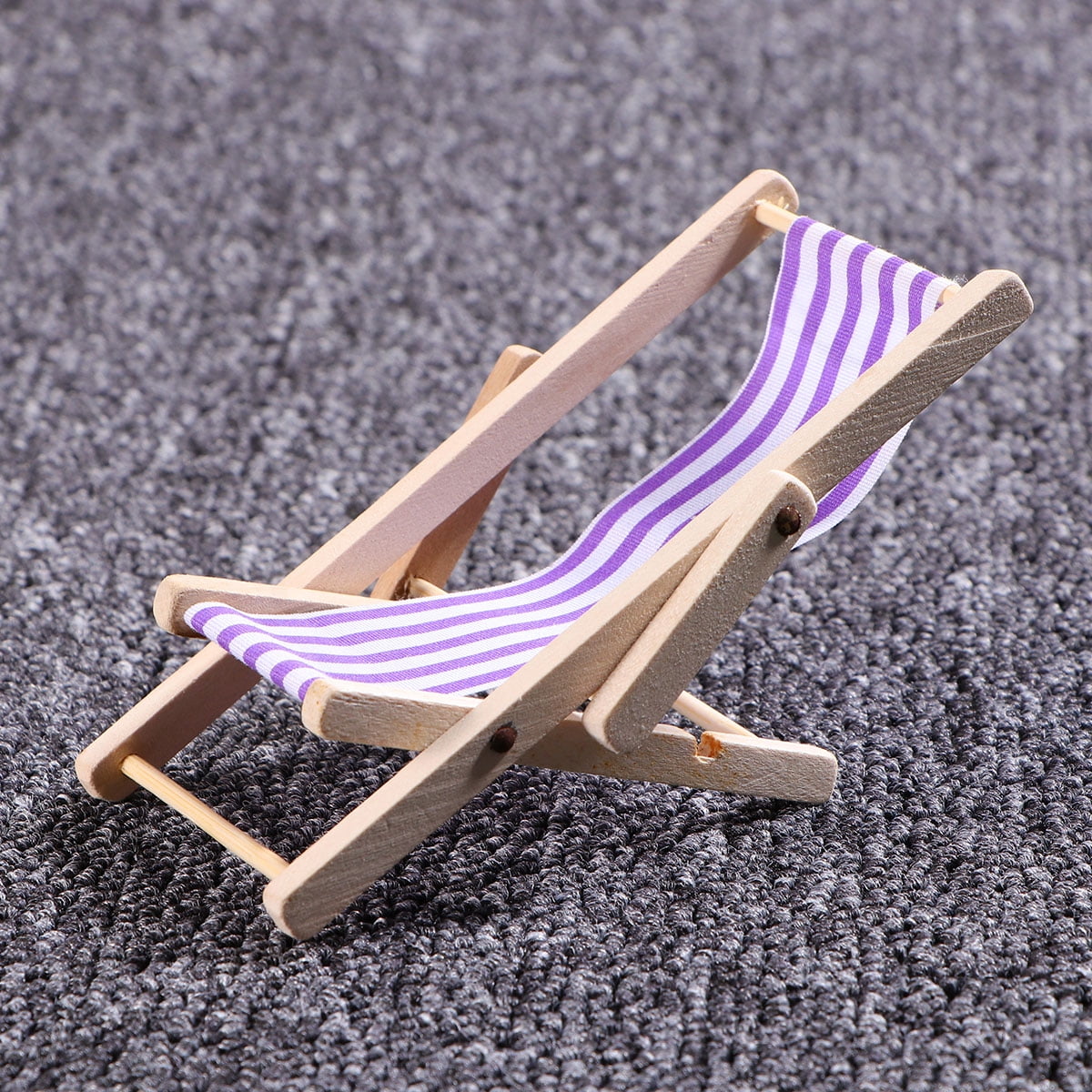 1 Pc Beach Chair Model Mini Outdoor Ornament Stripe Recliner Miniature ...