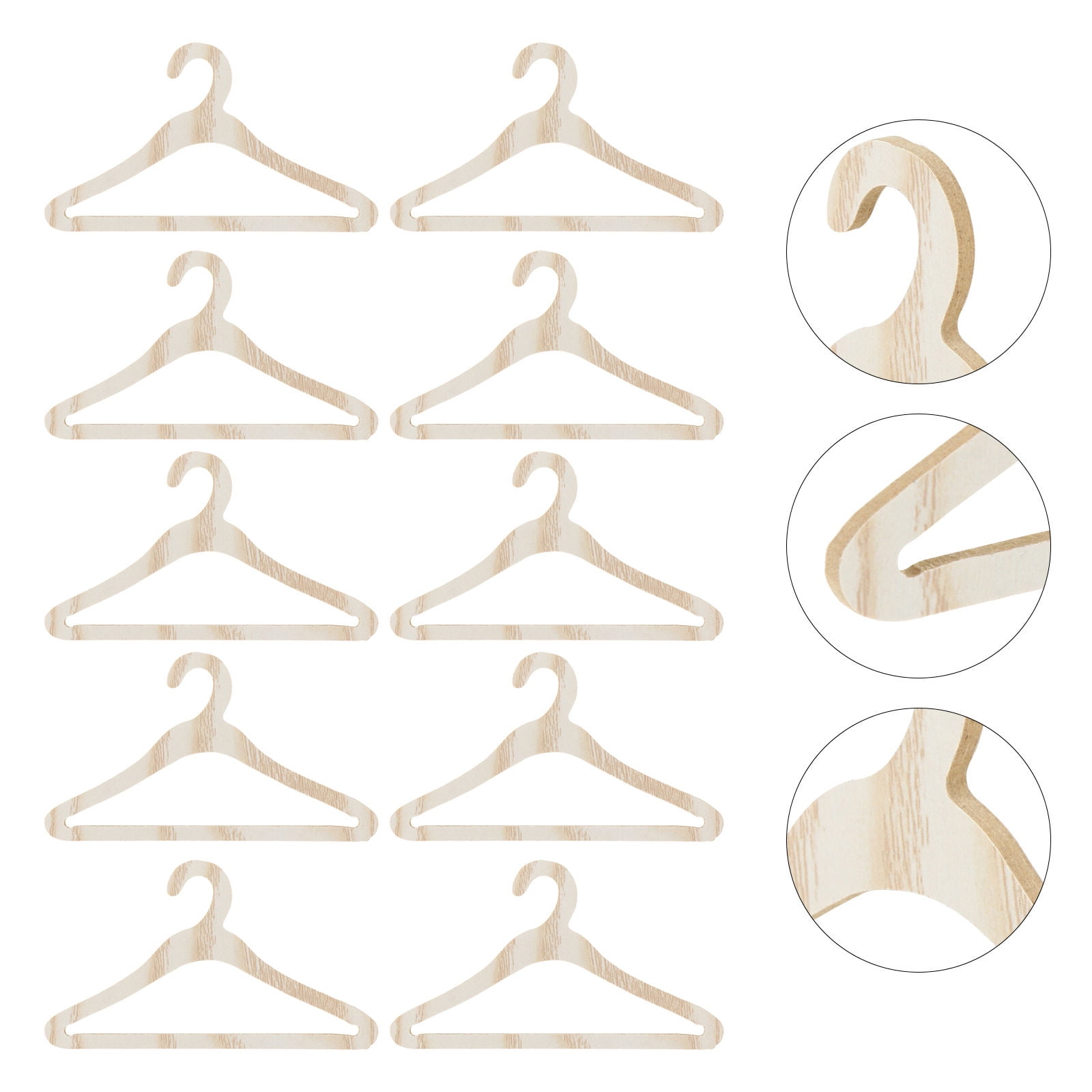 HOMEMAXS Mini Clothes Hanger for Doll Dresses Made of Plastic Khaki ...