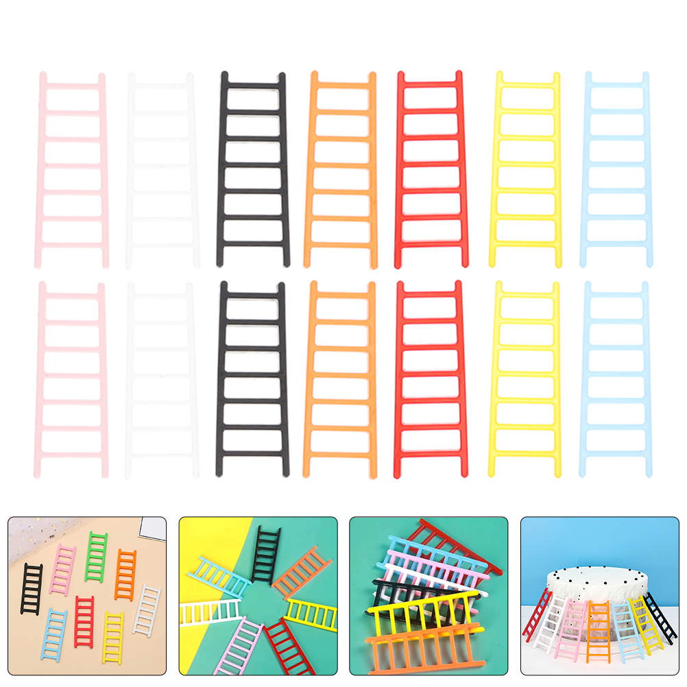 HOMEMAXS Mini Garden Ladder 70pcs Plastic Miniature Ladder Model Cake ...