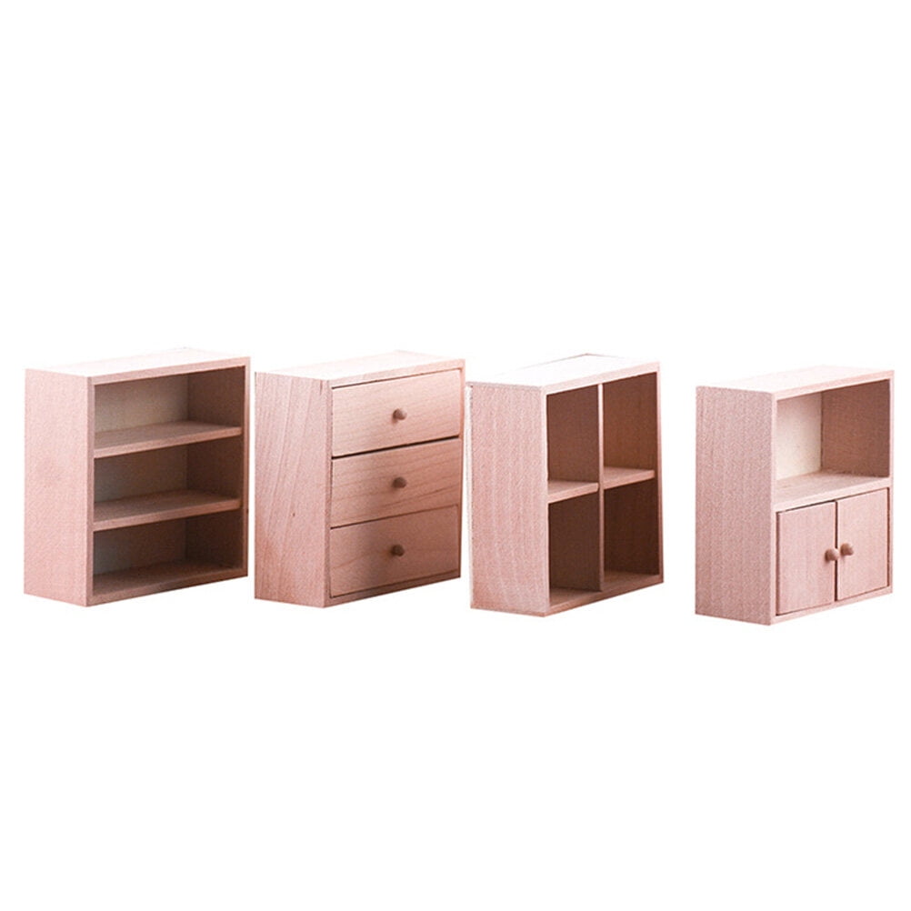HOMEMAXS Mini House Cabinet Decor Pink Mini Storage Cabinet Synthetic ...