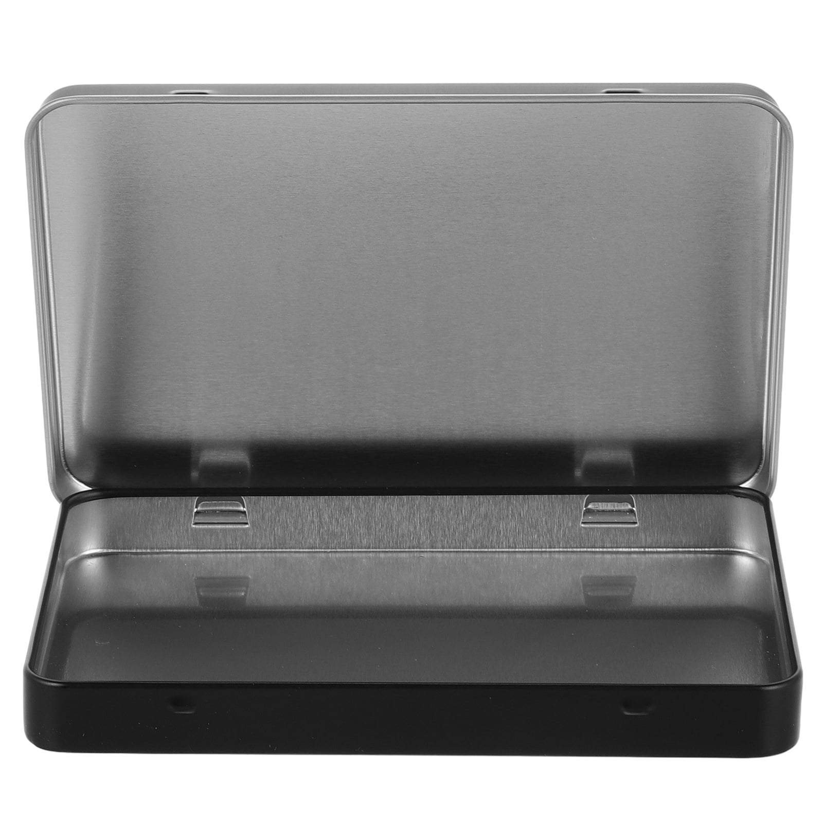 HOMEMAXS Mini Metal Tin Containers With Hinged Lid Black Small ...