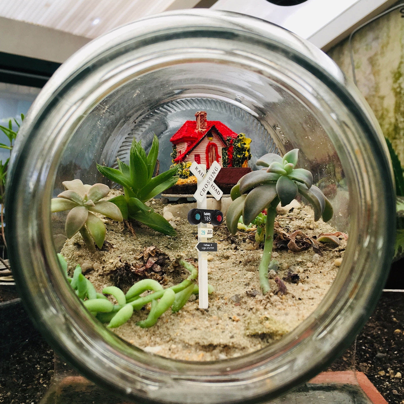 HOMEMAXS Mini Road Sign Plugin Decorations Miniature Garden Ornament Post - Walmart.com