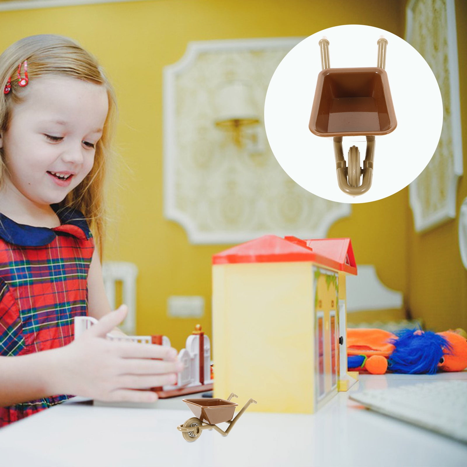 IFANLANDOR Diy Garden Tool Mini Wheelbarrow for Mini Model Collectors ...