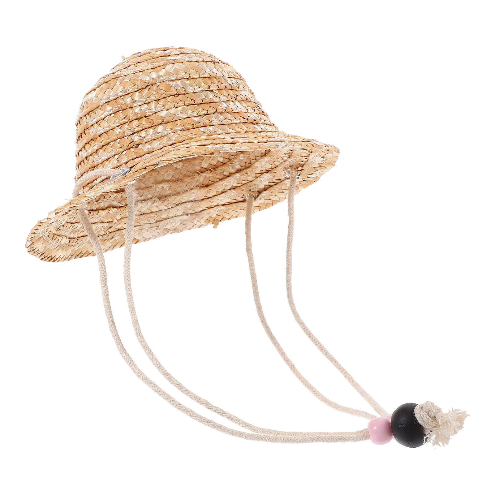 HOMEMAXS Mini Woven Straw Round Hat Doll Decorative Round Top Hat ...