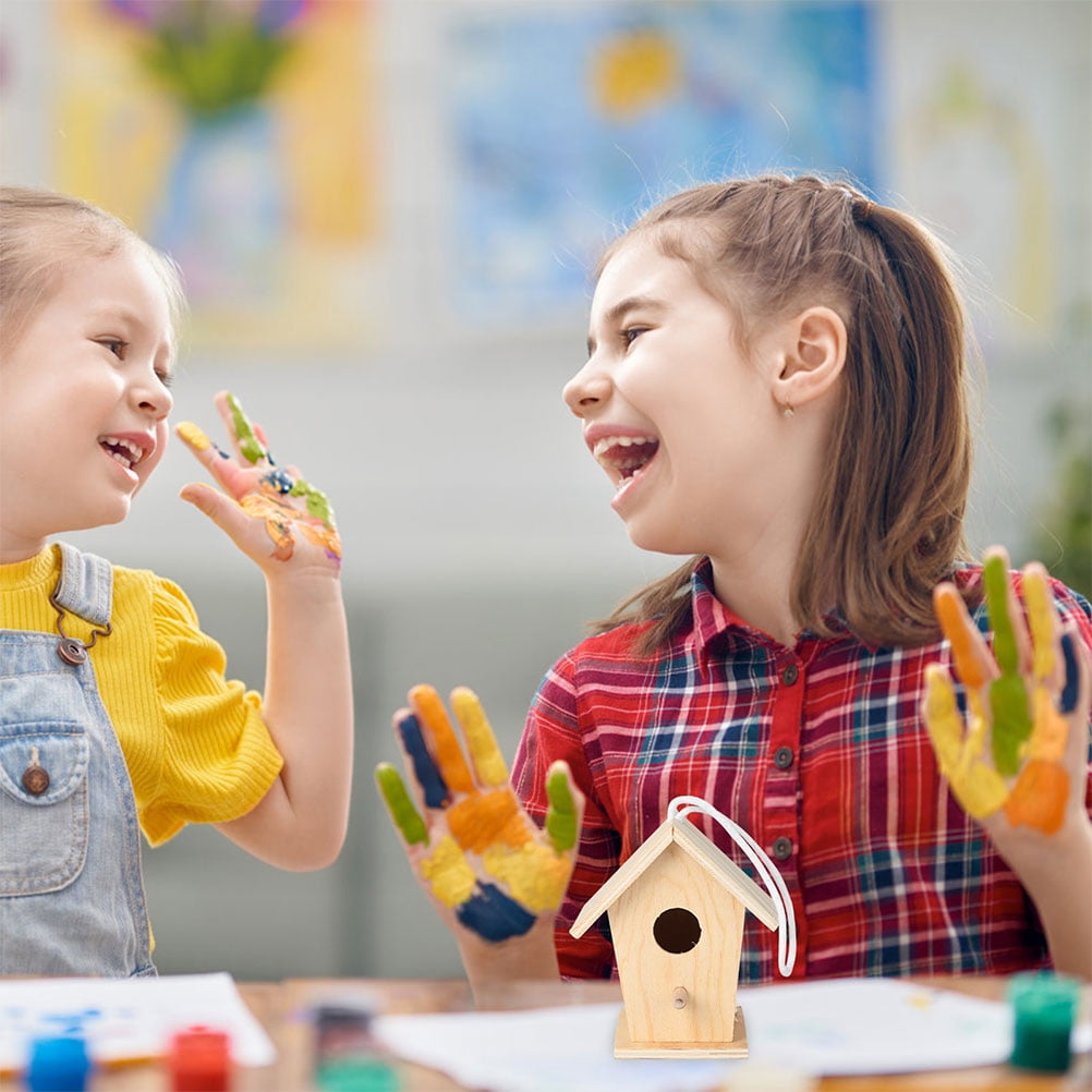 HOMEMAXS Miniature Bird House for outside Wooden Nest Toys Travel ...