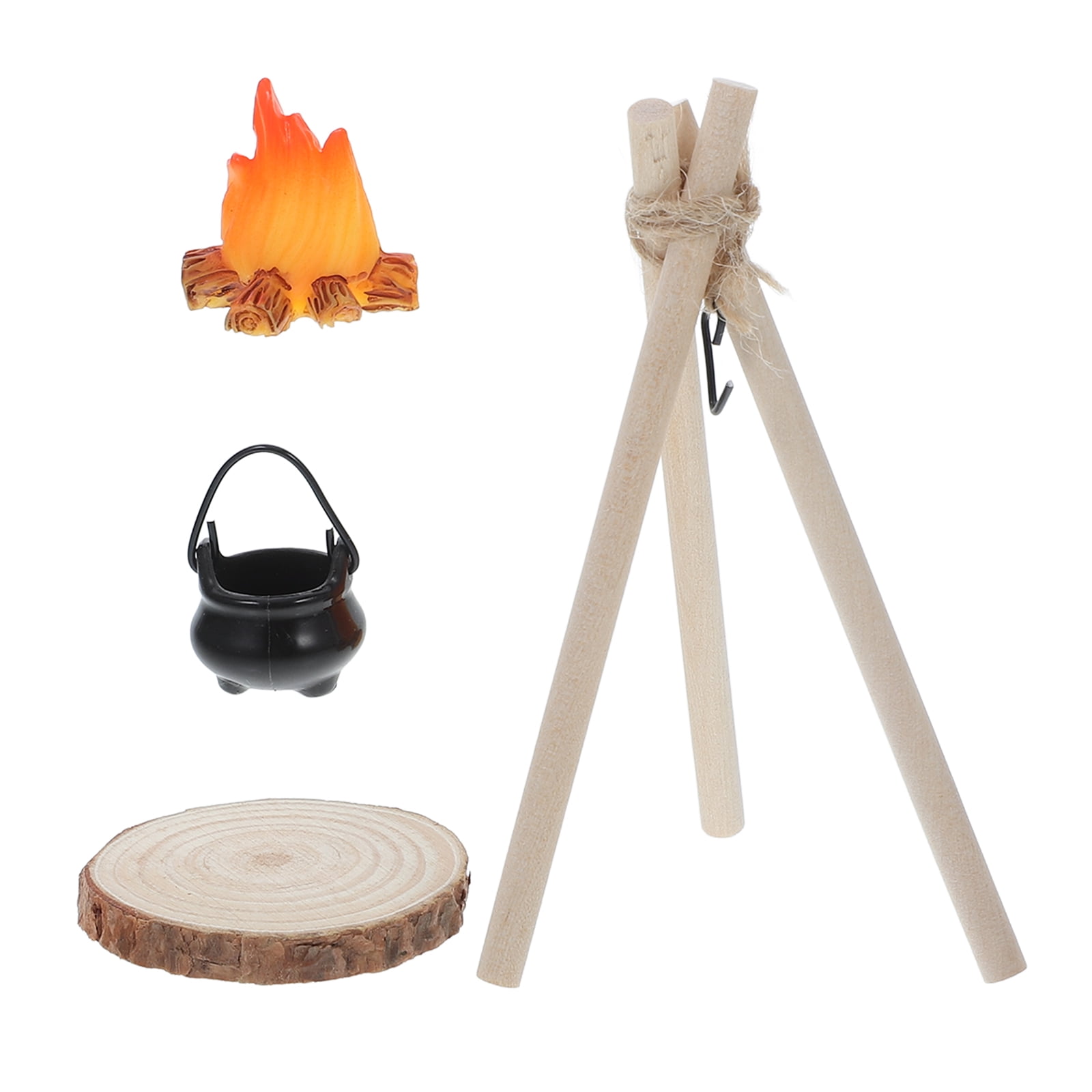 HOMEMAXS Miniature Campfire Set for Dollhouse Decor with Realistic ...