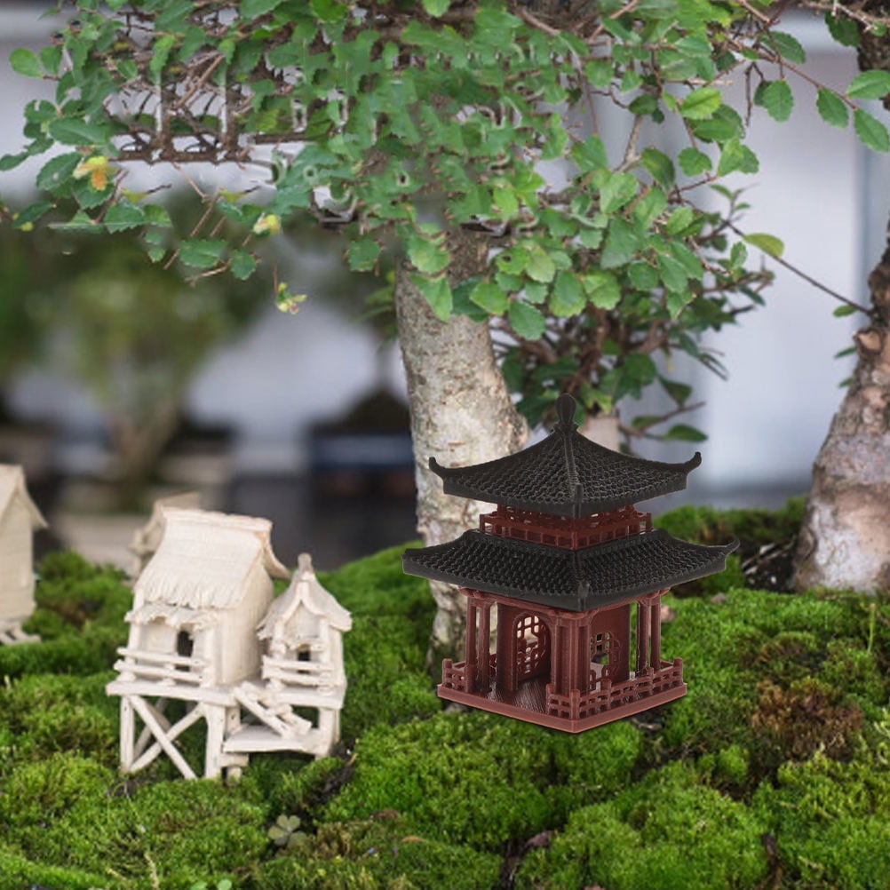 HOMEMAXS Miniature Pagoda Statue: Bonsai Mini Pavilion Tower Micro ...
