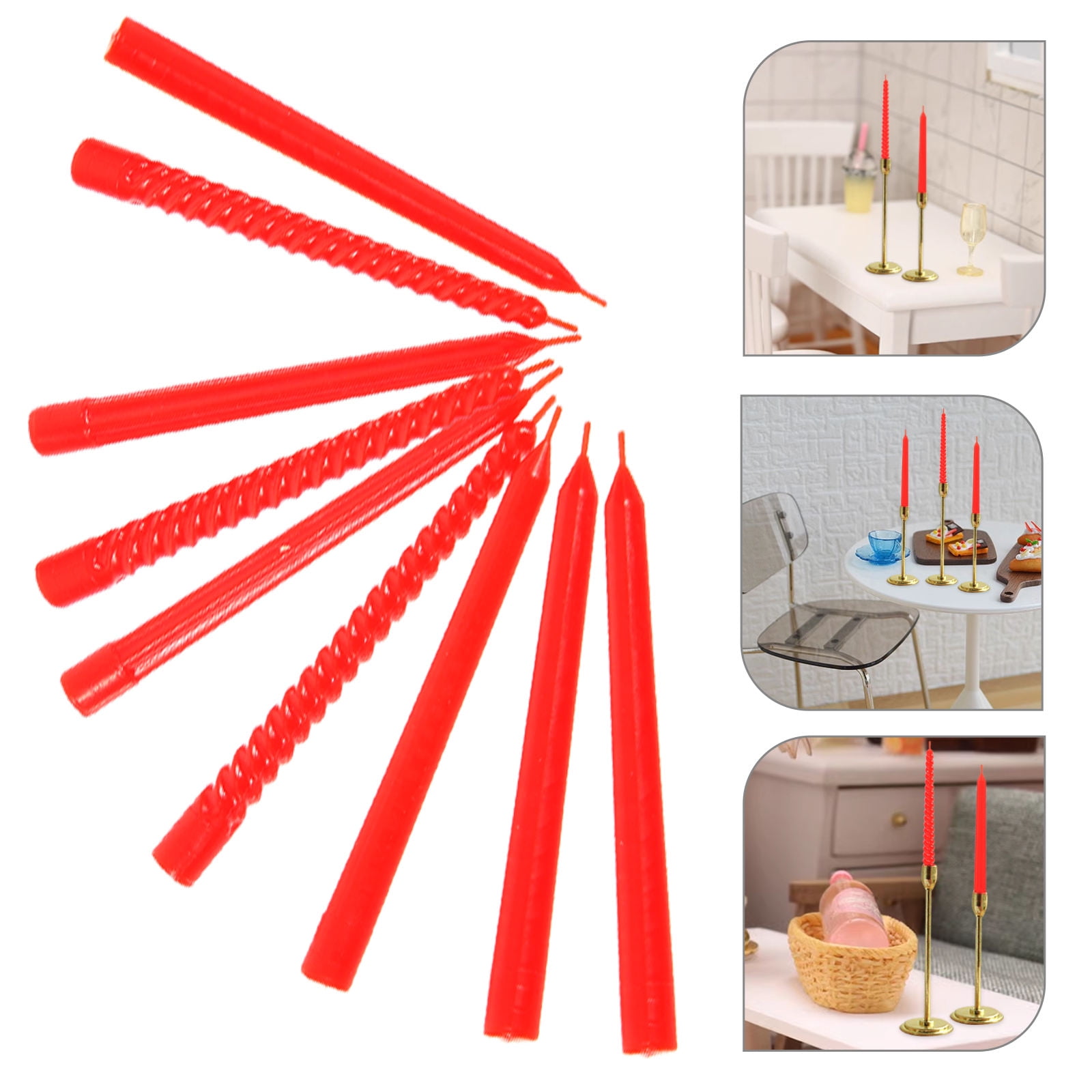 HOMEMAXS Miniature Red Candle Models for Kids Playing Plastic ...