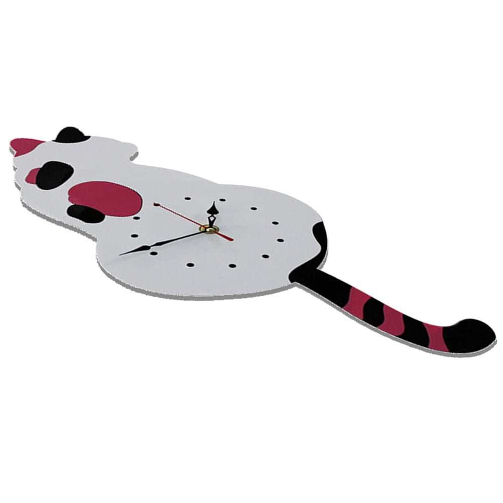 HOMEMAXS Modern Acrylic Wall Mute Wall Clock Shaking Tail Cat Call ...