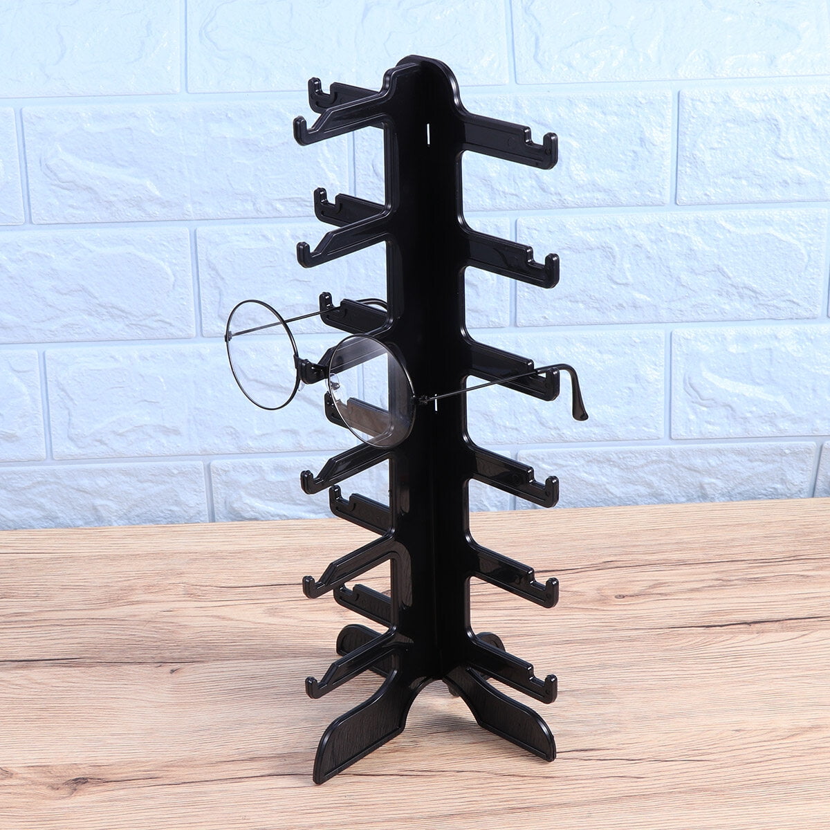 HOMEMAXS Modern Black Plastic Desktop Organizer with 6 Layers for Easy ...