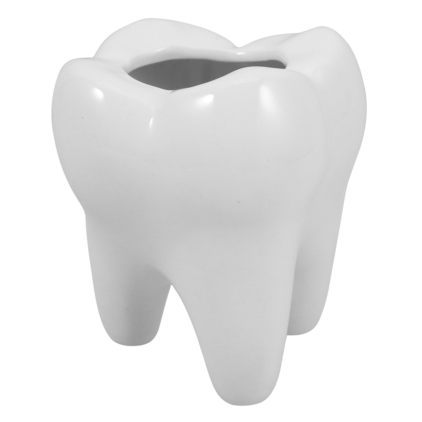 HOMEMAXS Creative Ceramic Tooth Shaped Planter Pot With Drainage Hole ...