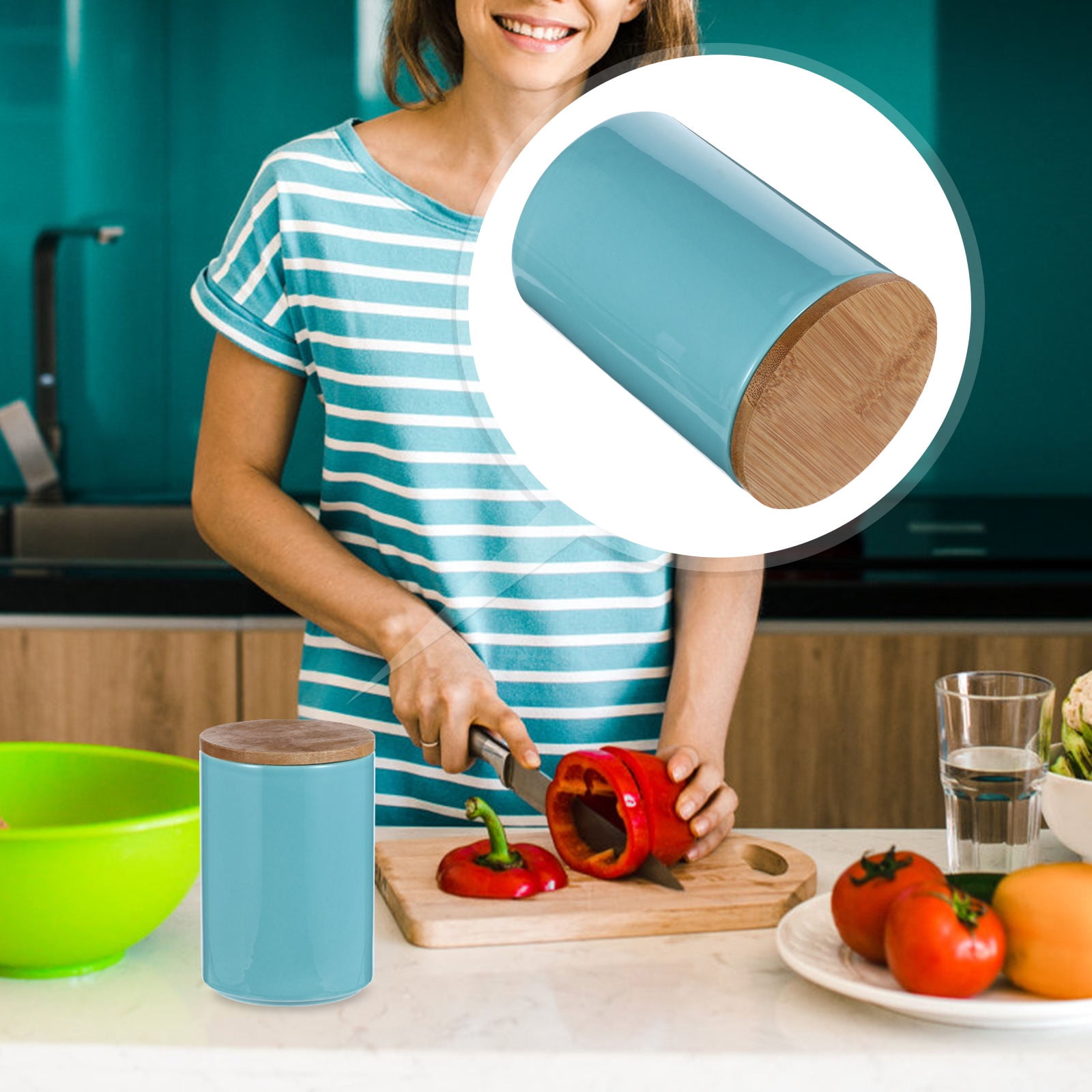 HOMEMAXS Moisture-proof Sealed Tank Organizer Airtight Food Containers ...