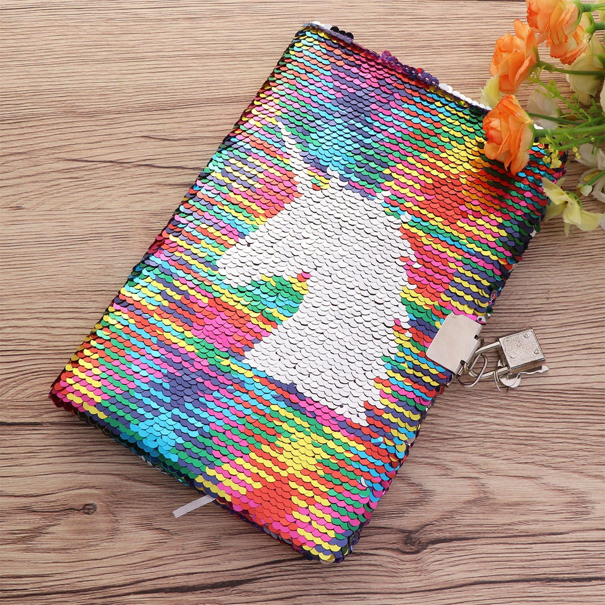 HOMEMAXS Multi Colorful Sequin Secret Diary Notebook with Lock for ...