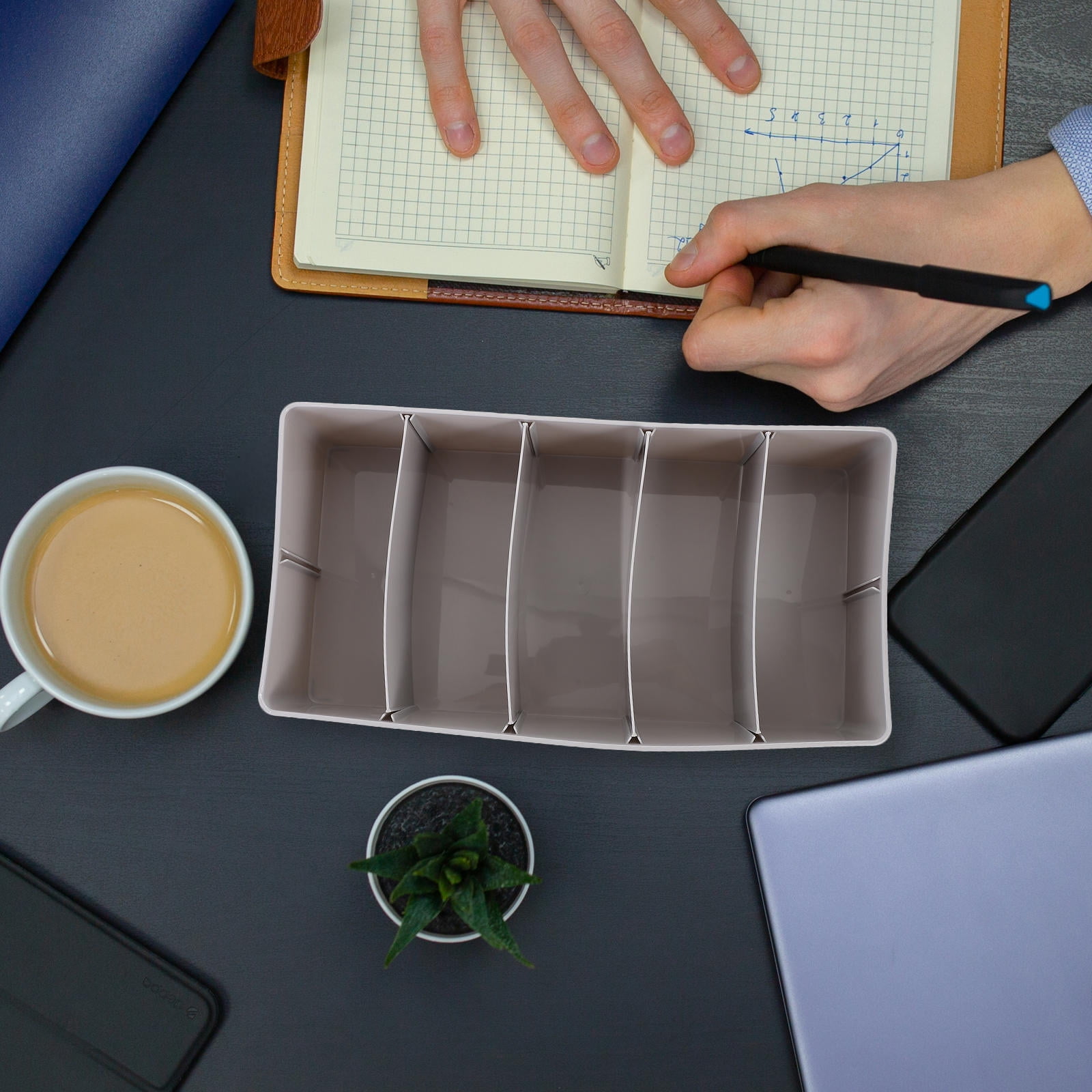 HOMEMAXS Multiple Compartment Storage Tray Ticket Case Coin Money ...