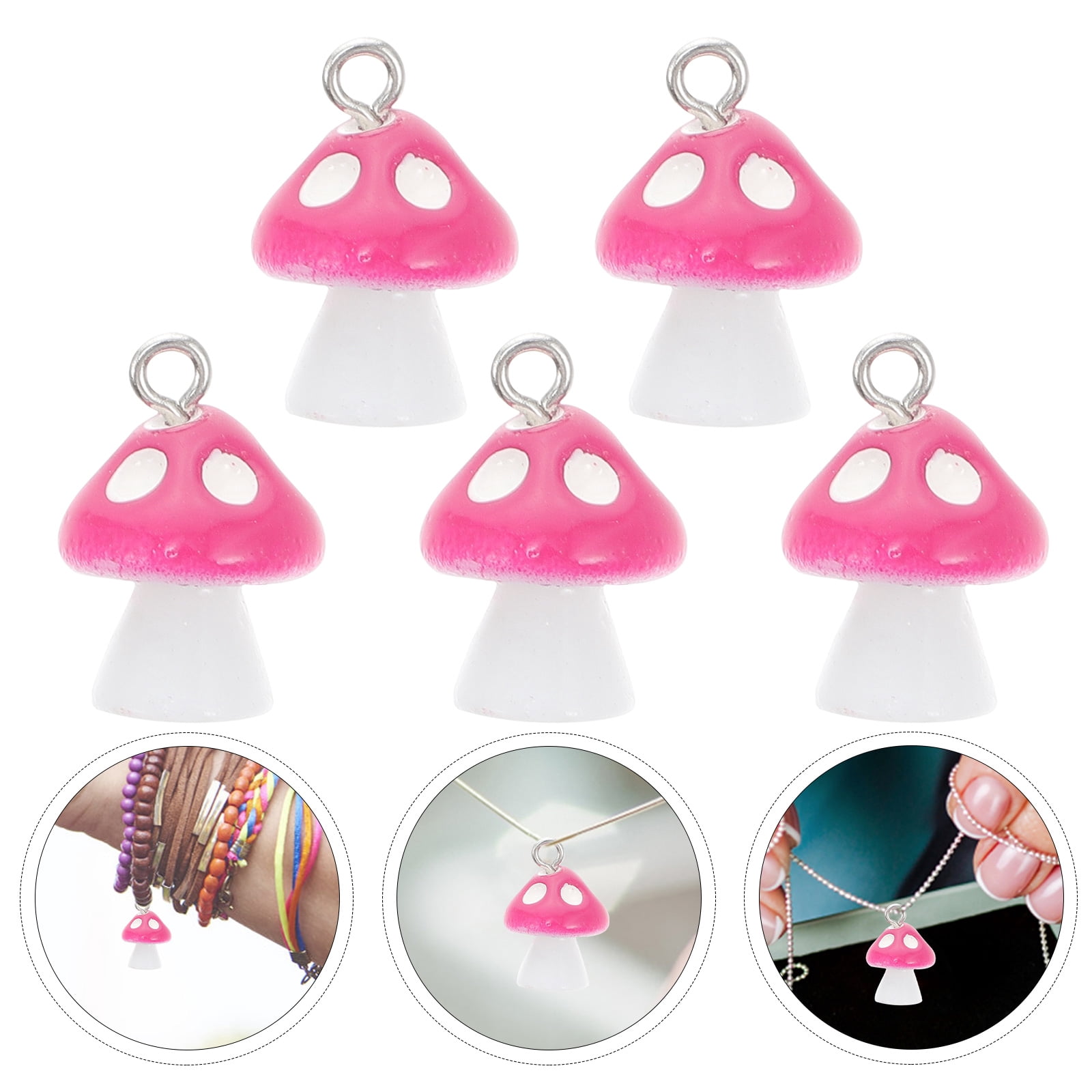 HOMEMAXS Mushroom Pendants for Jewelry Making Fashion Charms DIY ...