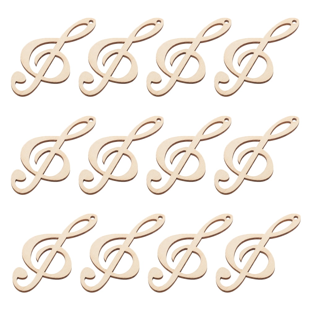 HOMEMAXS Music Note Wood Decor for DIY Crafts Home Decorations Natural ...