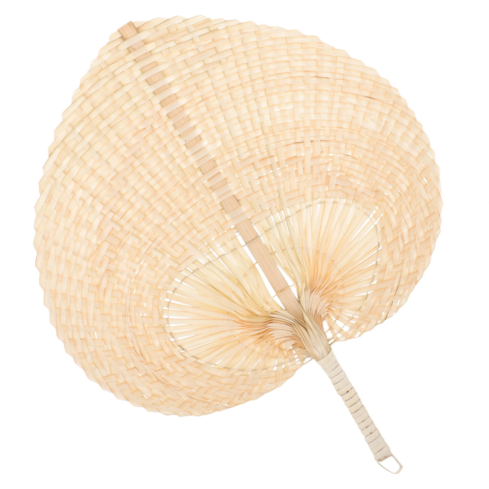 HOMEMAXS Natural Bamboo Hand Fan for Cooling Portable Beige Woven ...