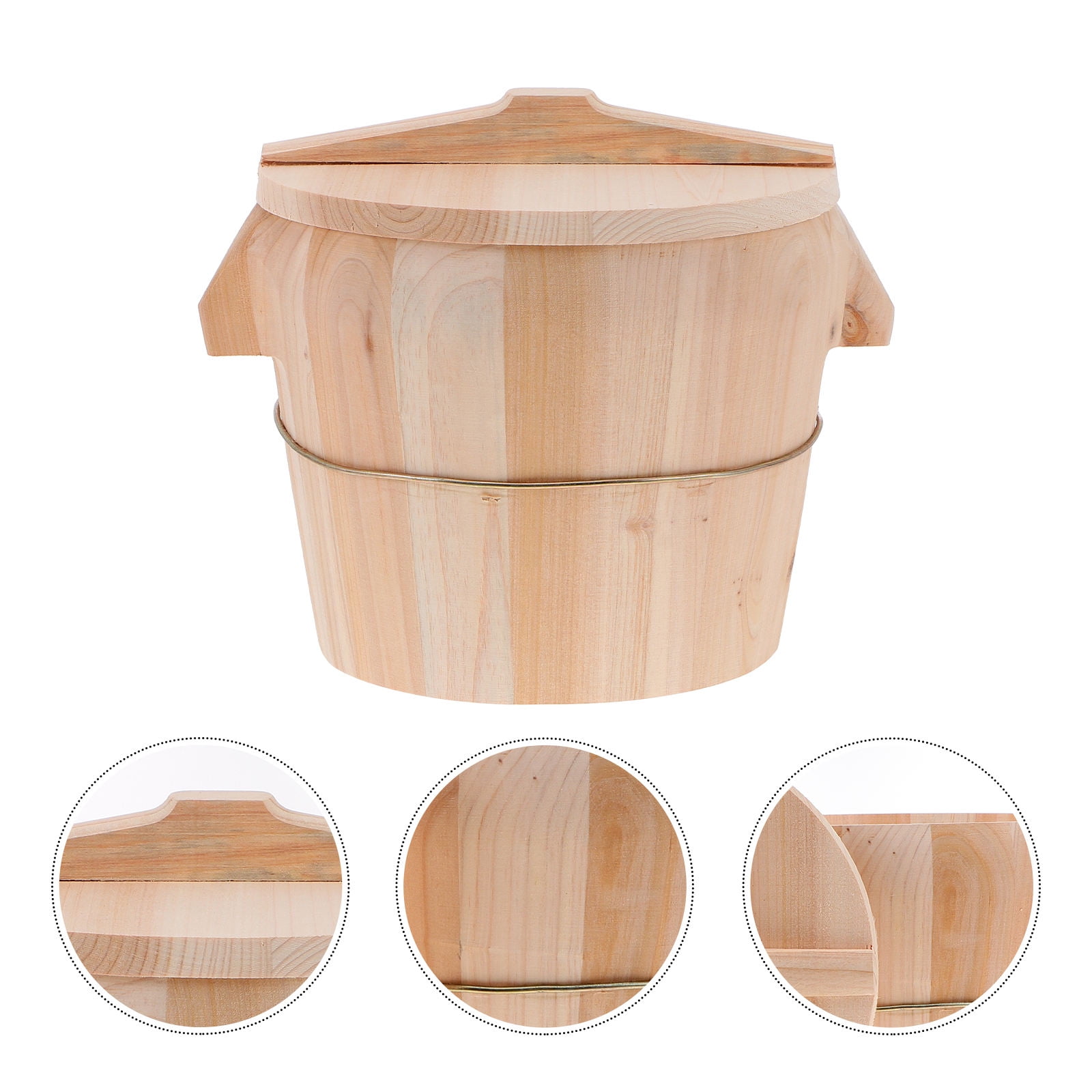 HOMEMAXS Natural Steamed Rice Barrel Steamed Rice Bucket 21x21cm ...