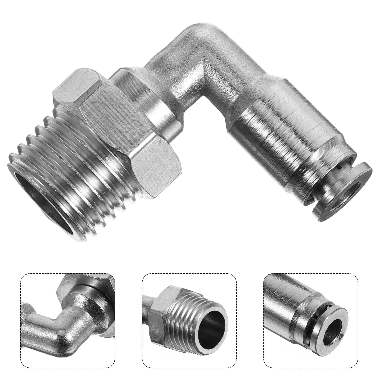 Nickel Plating Copper 90 Degree Elbow Air Fitting Push to Pneumatic ...