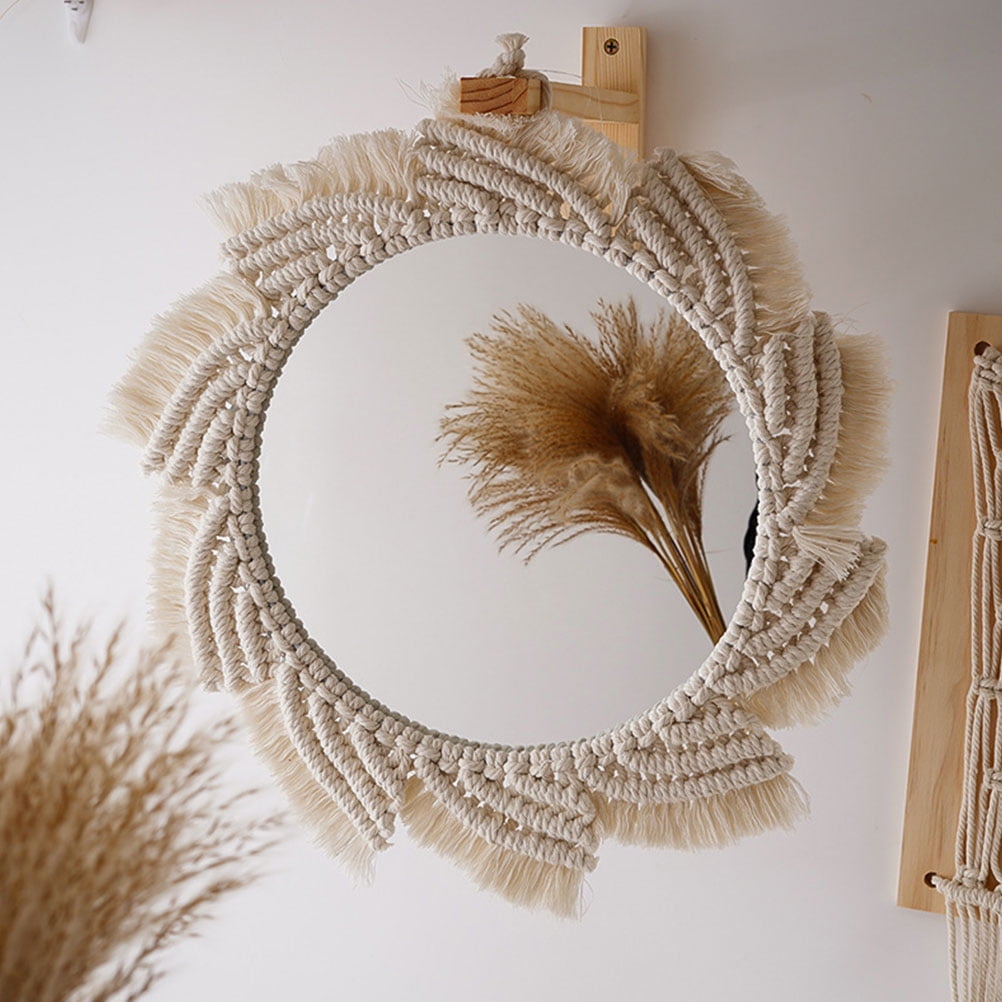 Nordic Style Hanging Wall Mirror with Cotton Rope for Decor Assorted ...